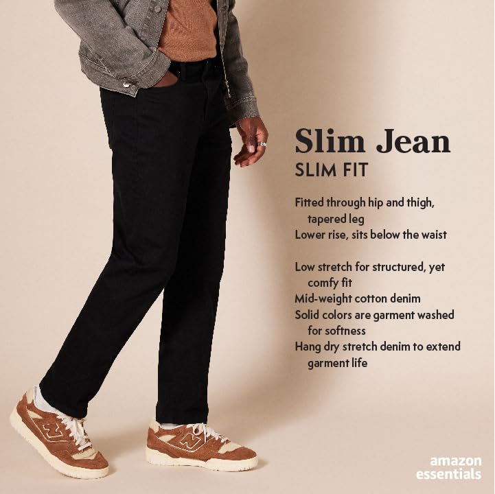 Amazon Essentials Men's Slim-Fit Jeans, Dark Indigo, 36W x 28L
