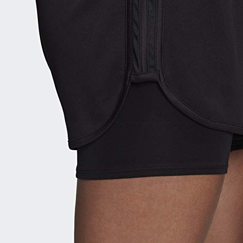 adidas womens 2 in 1 Marathon 20 Shorts Black Small 3"