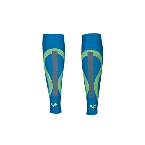 ARENA Carbon Compression Unisex Calf Sleeves, Electric Blue, L