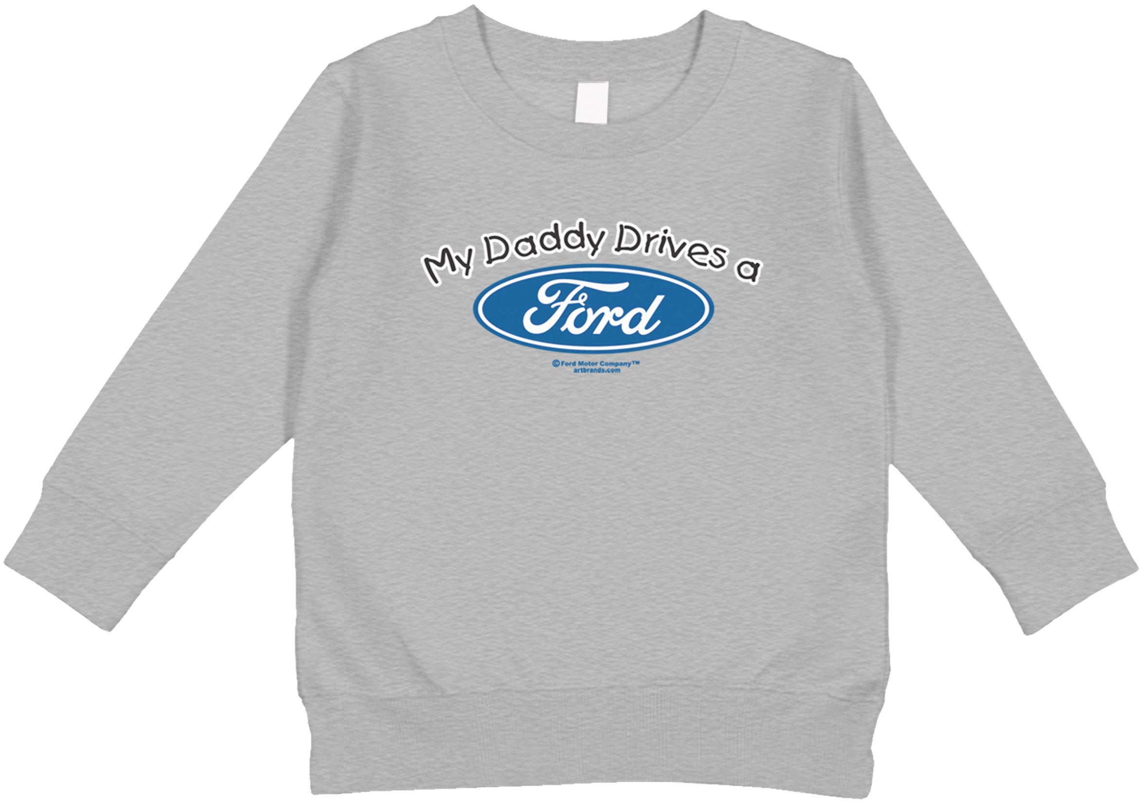 Amdesco My Daddy Drives a FORD OFFICIALLY LICENSED Toddler Sweatshirt, Heather Gray 2T