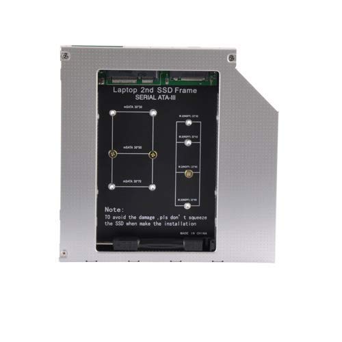 SATA 2nd HDD SSD Hard Drive 12.7 mm Universal Caddy for mSATA or M.2 SSD