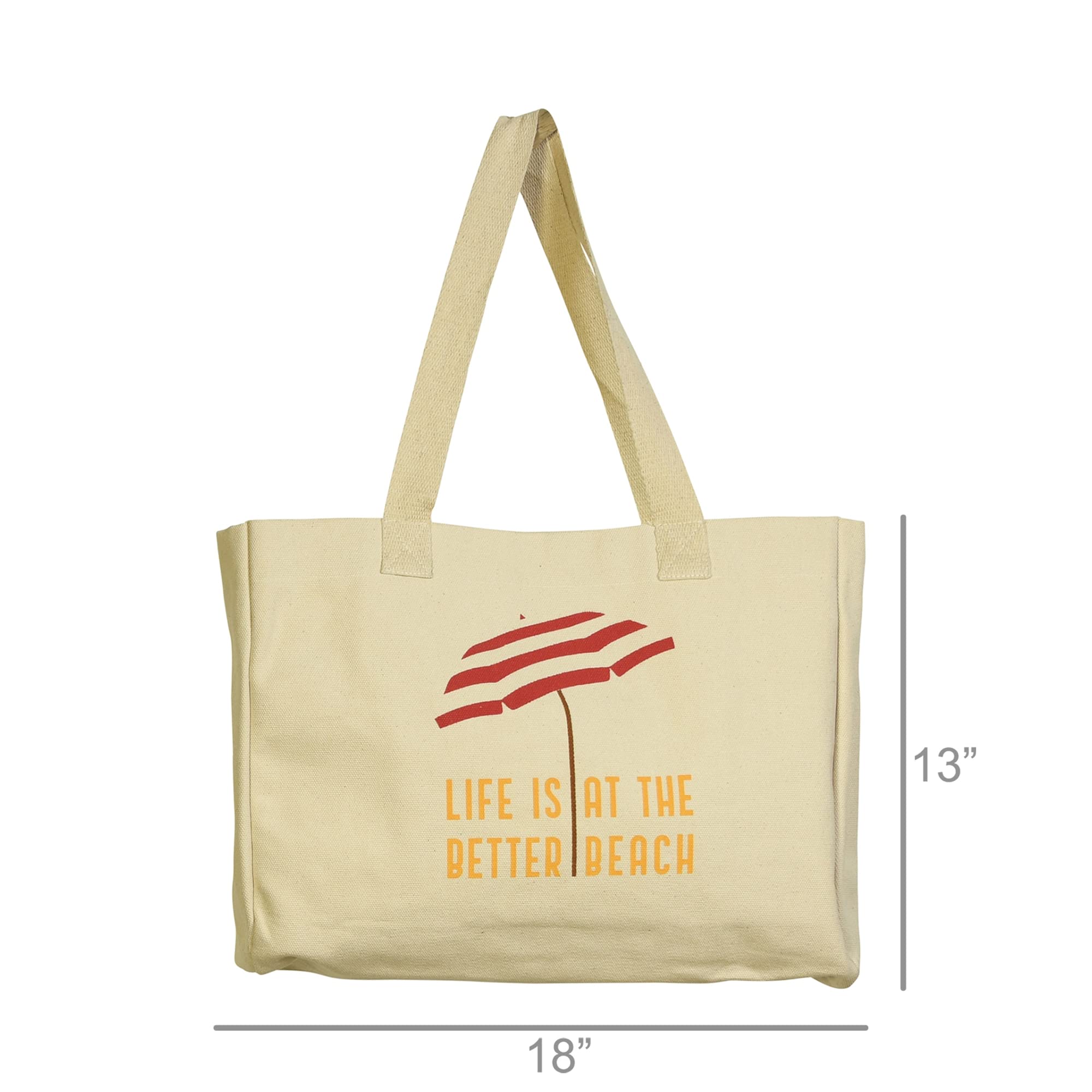 AREOhome HomArt Life Is Better At The Beach Tote, 18-inch Length, Canvas