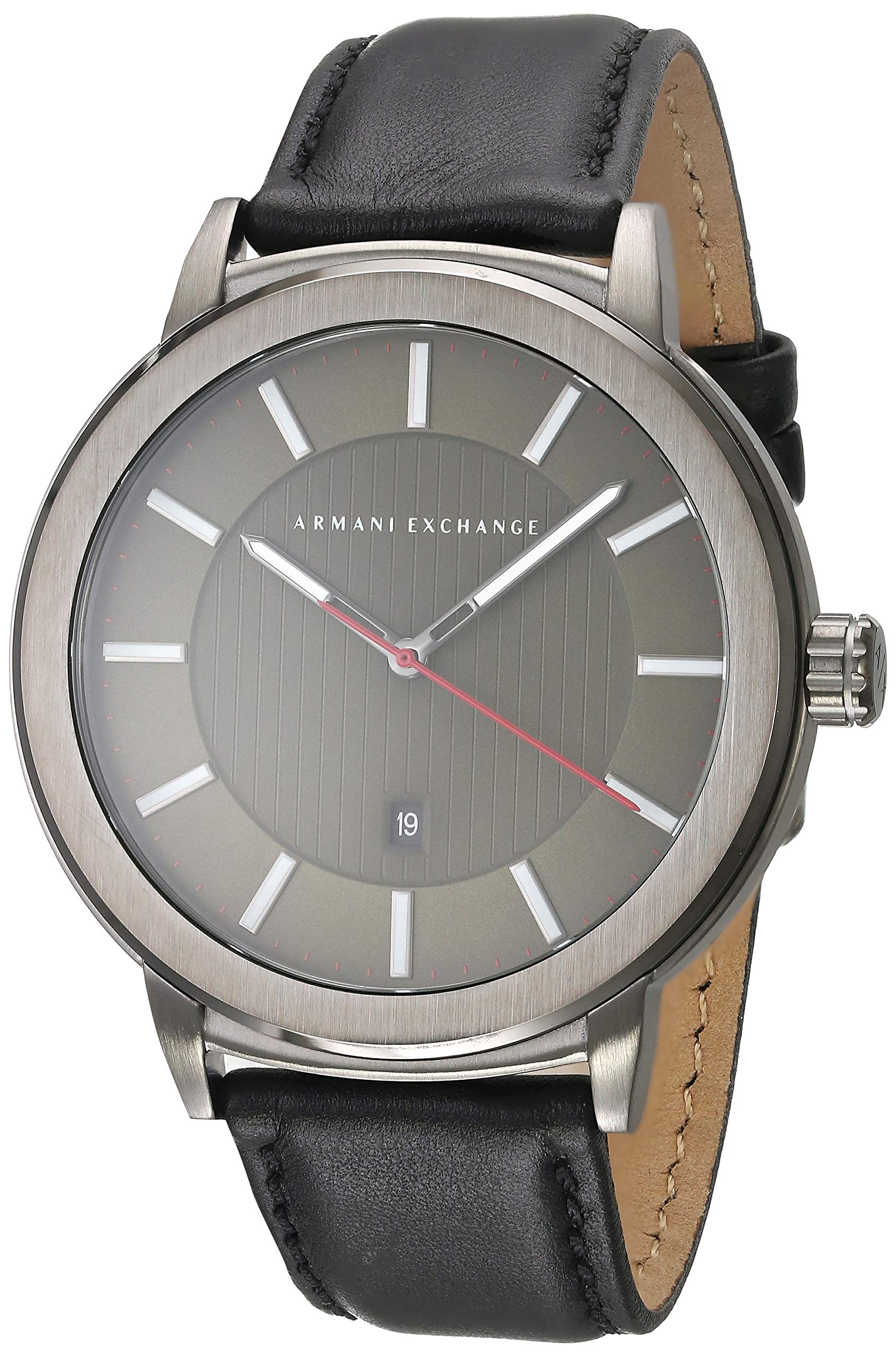 Armani Exchange Men's Three-Hand Date Gunmetal-Tone Stainless Steel Watch AX1473