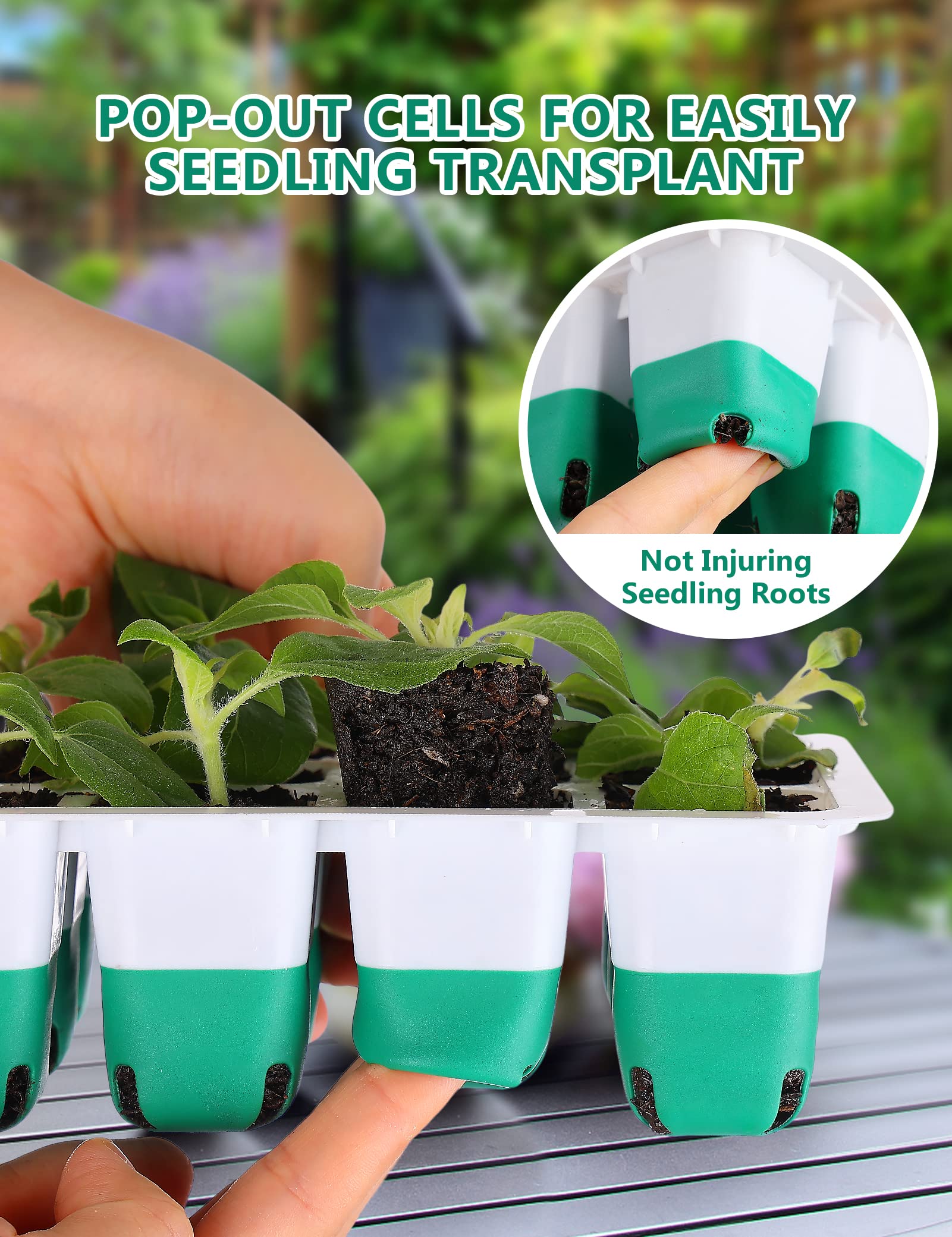 Allox 3 Packs Reusable Seed Starting Trays,36 Cells Seed Germination Kit Indoor Seed Starter Pots with 5 Plant Labels Plant Grow Tray No Humidity Domes Plant Starter Kit