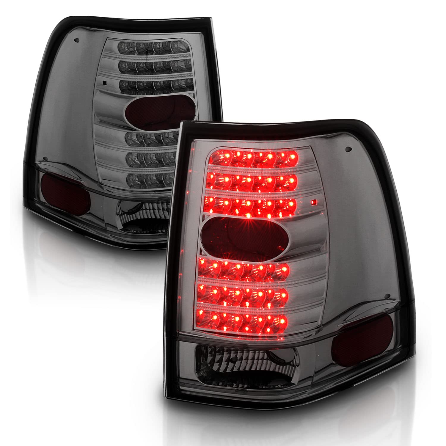 AmeriLite Smoke LED Tail Lights for Ford Expedition - Passenger and Driver Side