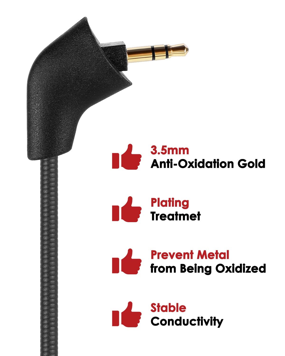 AKKE Cloud 2 II Replacement Mic - 3.5mm Detachable Game Microphone for Cloud 2 II Gaming Headsets