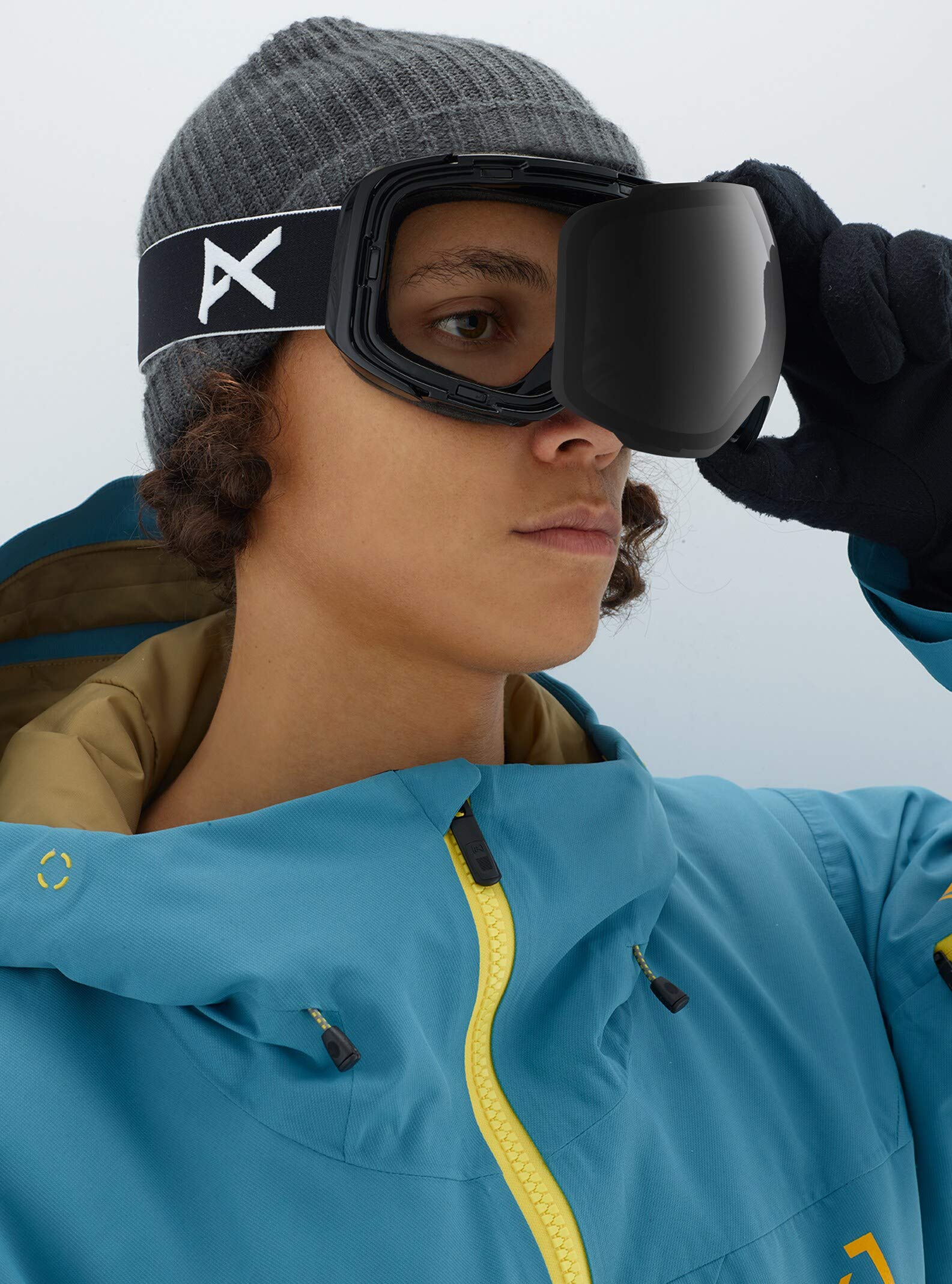 Anon Men's M2 Goggle, Black Frame Polar Smoke Lens; Spare Lens: Blue Lagoon