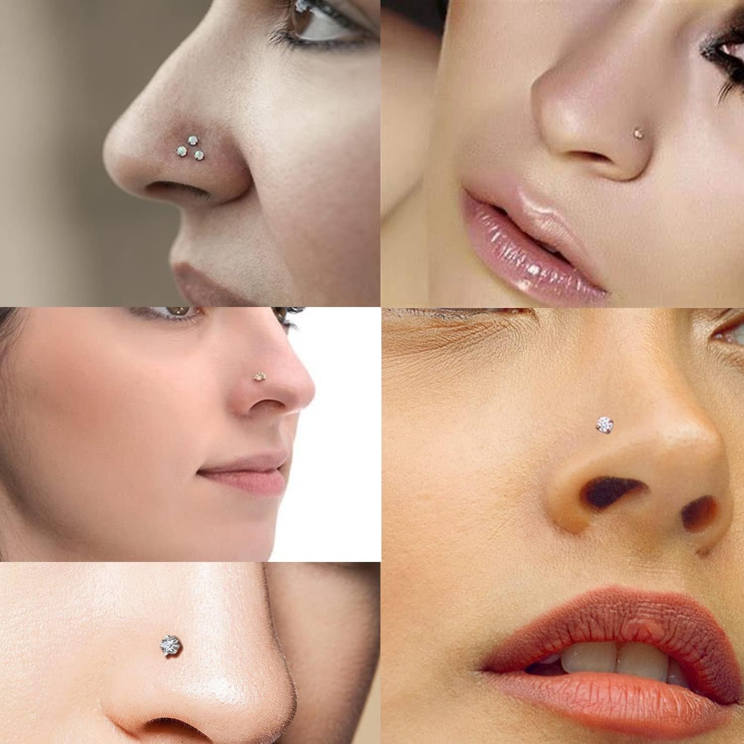 AVYRING 18G Nose Studs Nostril Ring L Bar Shape Surgical Steel Piercing Jewelry for Women Nose Rings Studs CZ 1.5mm/2mm/2.5mm/3mm