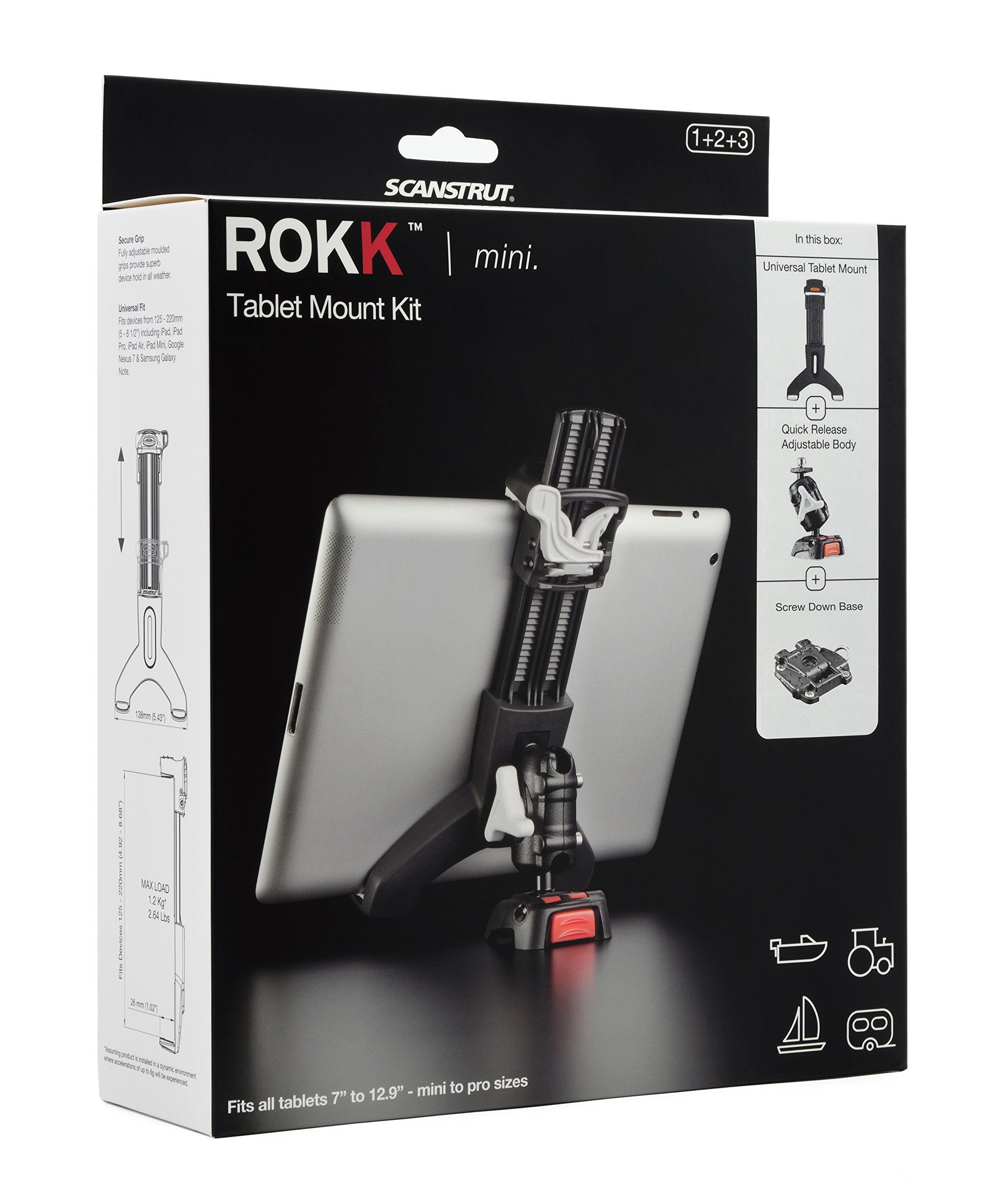 Scanstrut RLS-508-402 ROKK Mini for Tablet with Rail Base