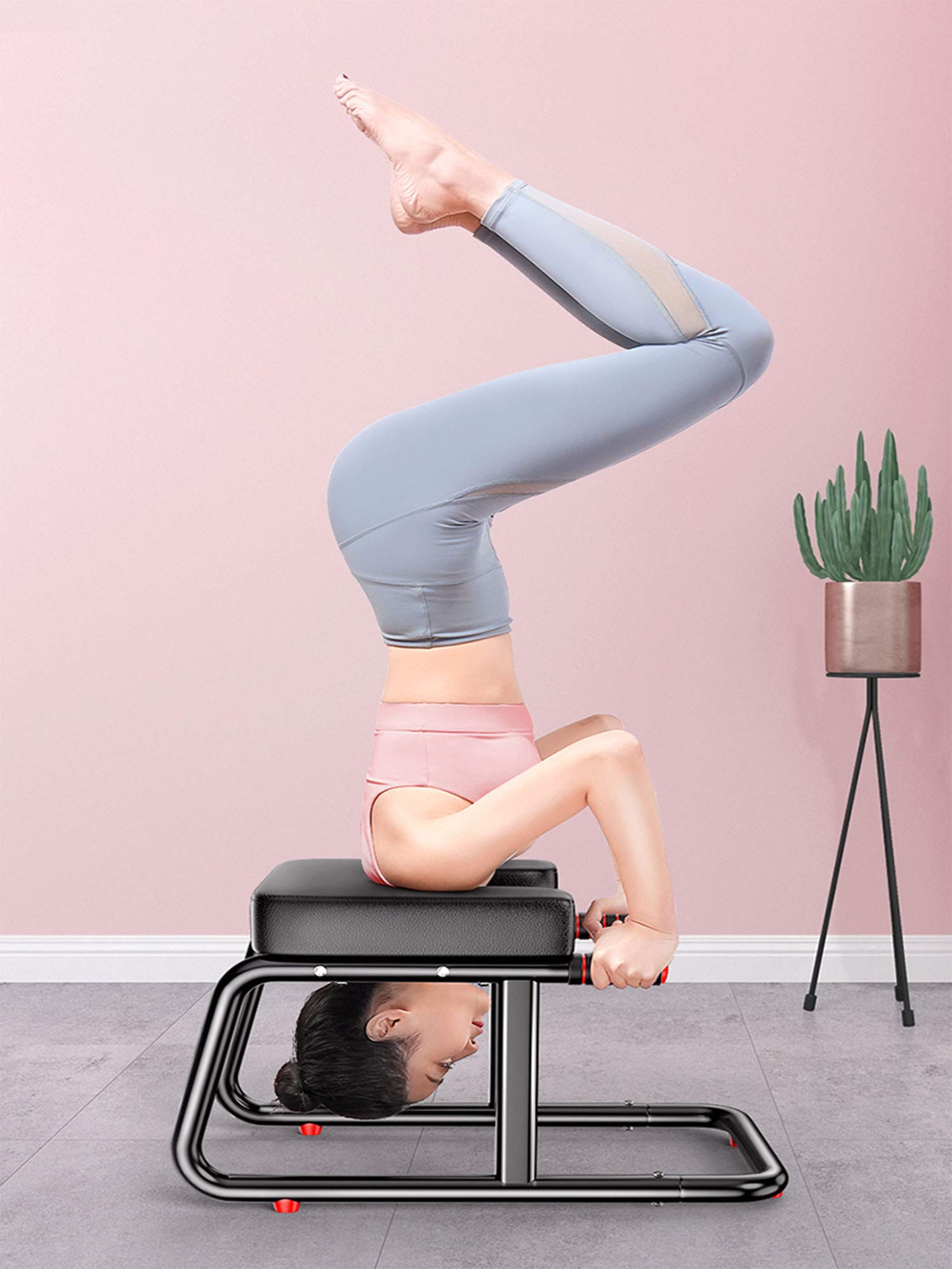 Aozora Body Balanced Headstand Bench- Ideal Chair for Practice Head Stand, Shoulderstand, Handstand and Various Yoga Poses. Perfect for Both Beginner and Experience Yogis (BLACK)