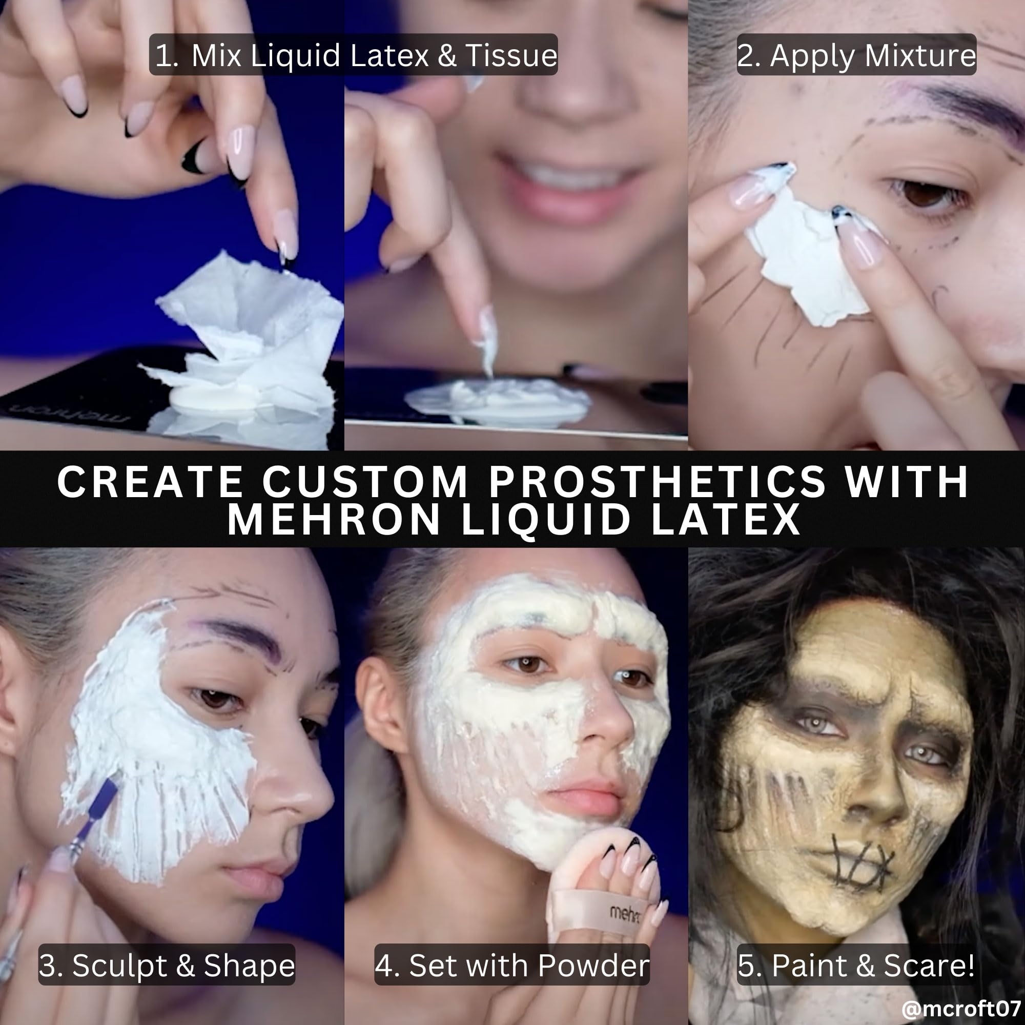 Mehron Makeup Liquid Latex | SFX Makeup | Halloween | Latex Glue for Skin | Prosthetic Glue 1 fl oz (30 ml) (Light Flesh)