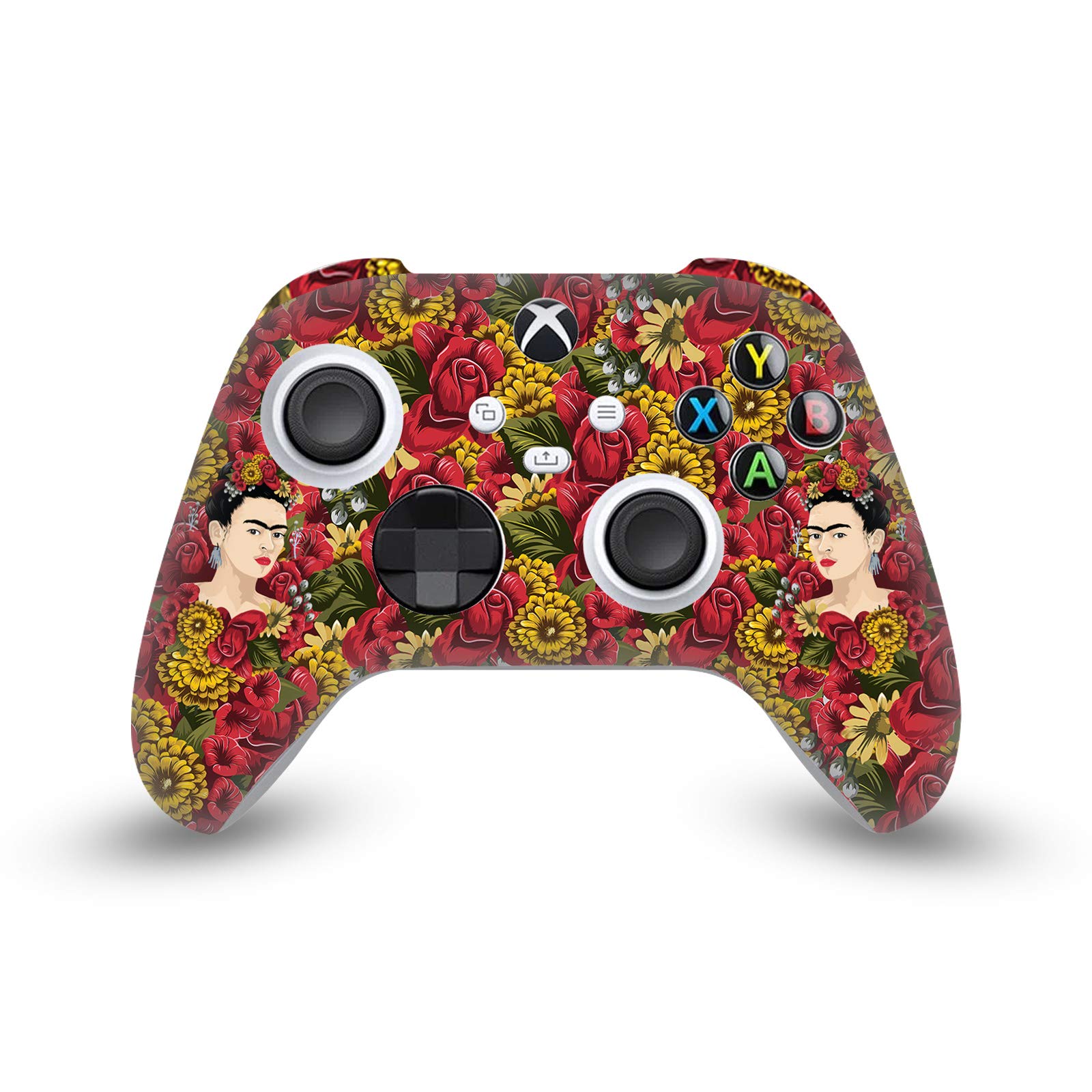Head Case Designs Officially Licensed Frida Kahlo Portrait Pattern Floral Vinyl Sticker Gaming Skin Decal Cover Compatible With Xbox Series X/S Controller