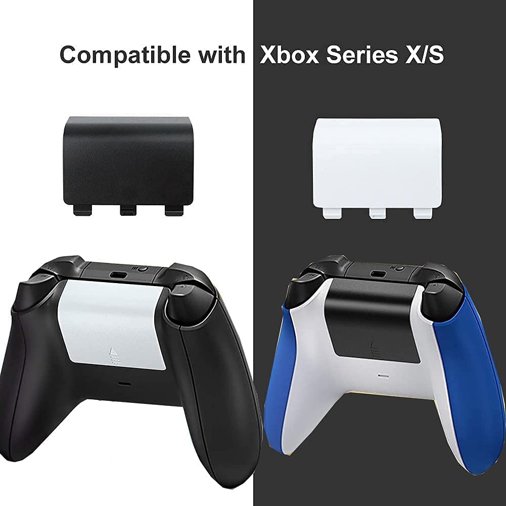 Battery Cover for Xbox Core Controller, Xbox Series X Battery Back Door & Xbox Series S Universal Replacement Battery Lid, 6 Pcs Batteries Caps Shell Repair Part for Wireless Controller Black & White