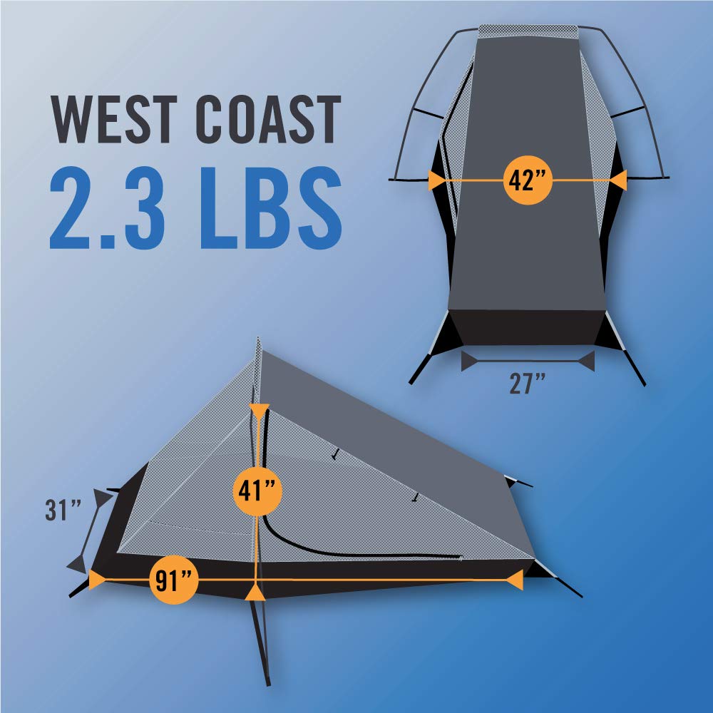 Aqua Quest WEST Coast Bivvy Tent, Mosquito Bug Net Mesh for Backpacking, Trekking, Hunting, Climbing