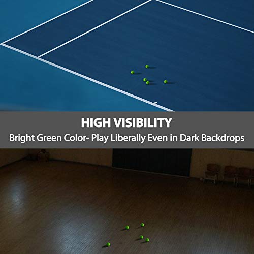 A11N Premium 26 Holes Indoor Pickleball Balls, Durable and High Visibility Ball, Special Design for Indoor Courts (6 &12 Packs Available)- Bright Green