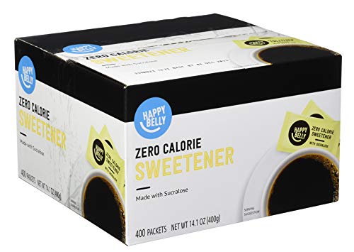 Amazon Brand - Happy Belly Zero Calorie Yellow Sucralose Sweetener Powder, 400 Packets, 14.1 ounce (Pack of 1)