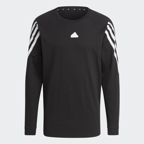 adidas Men's Future Icon 3-Stripes Long-Sleeve, Black, XX-Large