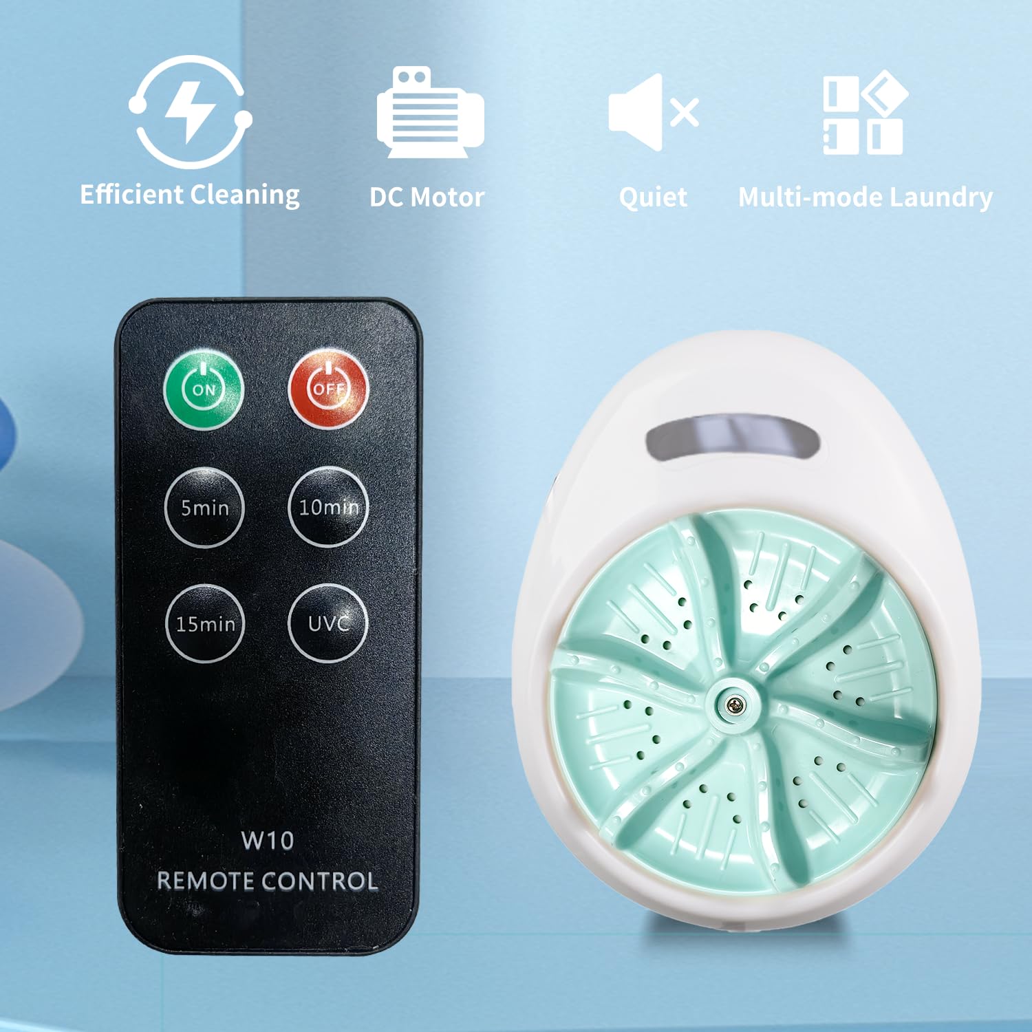 Portable washing machine,Mini Washer,.Deep cleaning of underwear, baby clothes and other small clothes.Suitable for apartments, dormitories, hotels(Wireless Control)