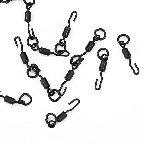 Awakingdemi 20x Spinner Swivel for Ronnie Rig Carp Fishing Tackle Tool Accessories Black