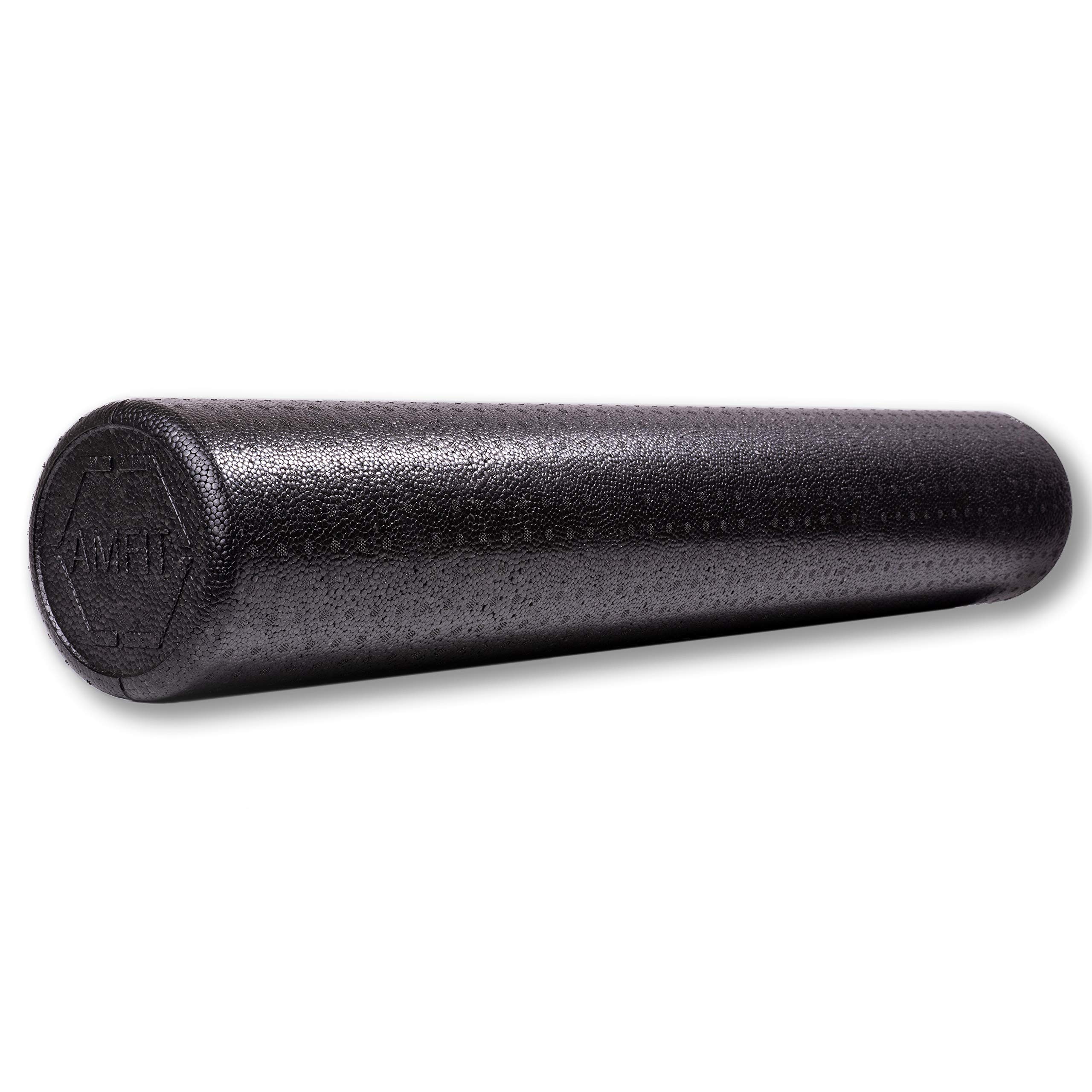 AMFit Foam Roller, High Density Foam Rollers for Muscles, Deep Tissue Massage, Back Pain, Yoga, Trigger Point, Self-Myofascial Release, Physical Therapy & Exercise, Muscle Roller (36 Inch, Black)