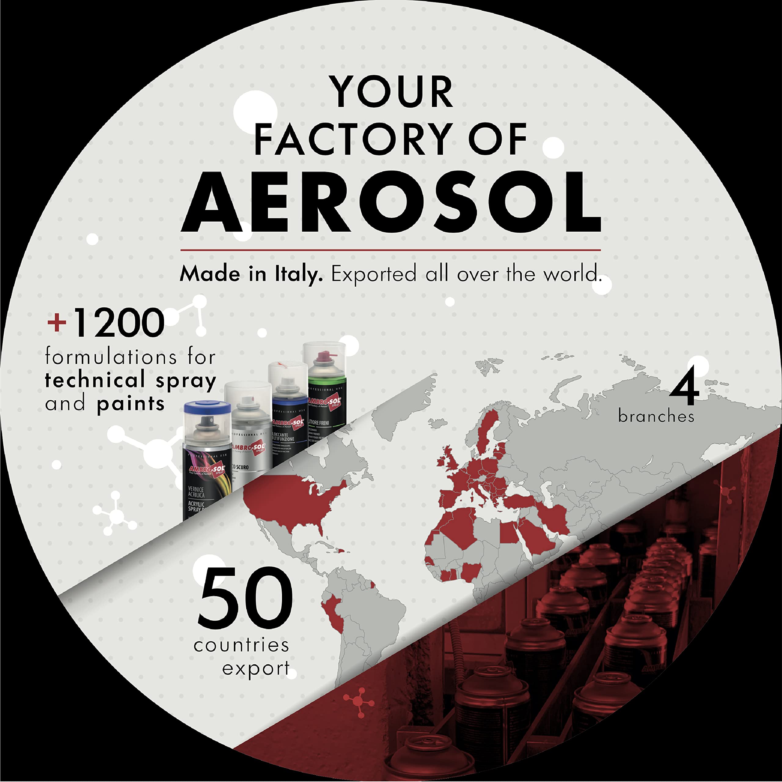 Ambro-Sol V4001013 Multi-Purpose Acrylic Spray Paint, Vibrant Paint for indoor and outdoor, Suitable for Multiple Surfaces, NET WT. 10.40 OZ. 400ml, Recyclable Tin Plate Spray Can, Pearl White