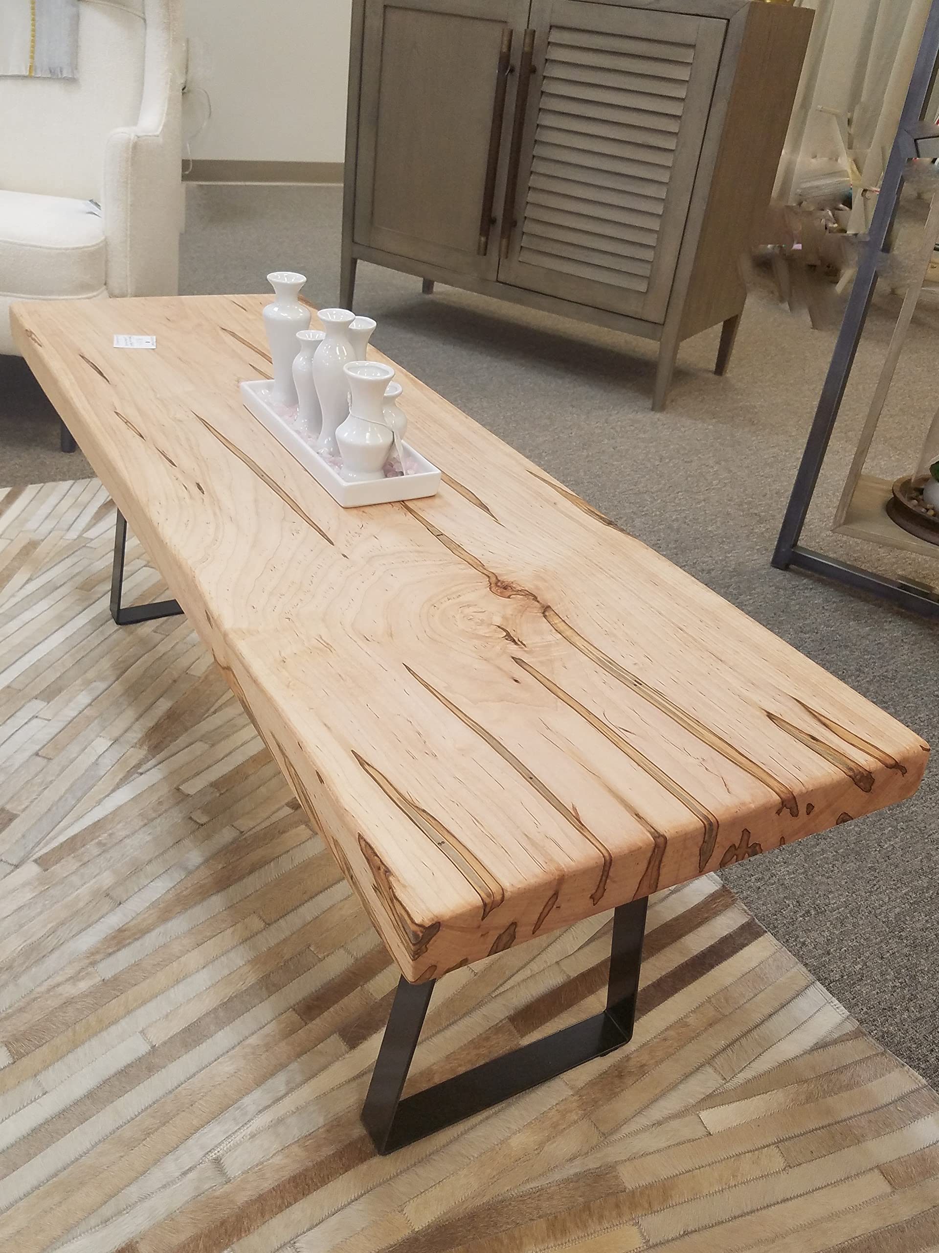 Ambrosia Maple Wood Slab Coffee Table or Bench
