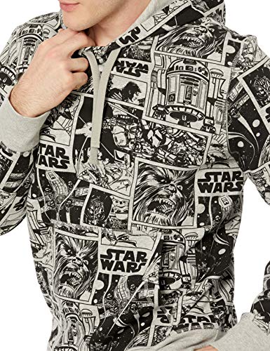 Amazon Essentials Disney | Marvel | Star Wars Men's Fleece Pullover Hoodie Sweatshirts (Available in Big & Tall), Star Wars Comic, X-Large