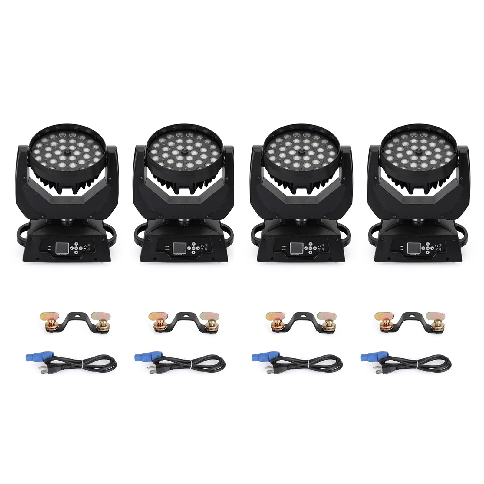 Areyourshop 4PCS 360W Moving Head Light, Stage Lights 36 x 10W RGBW 4in1 LED Zoom Moving Head 360W Wash Stage Light DMX 15CH for Party Stage