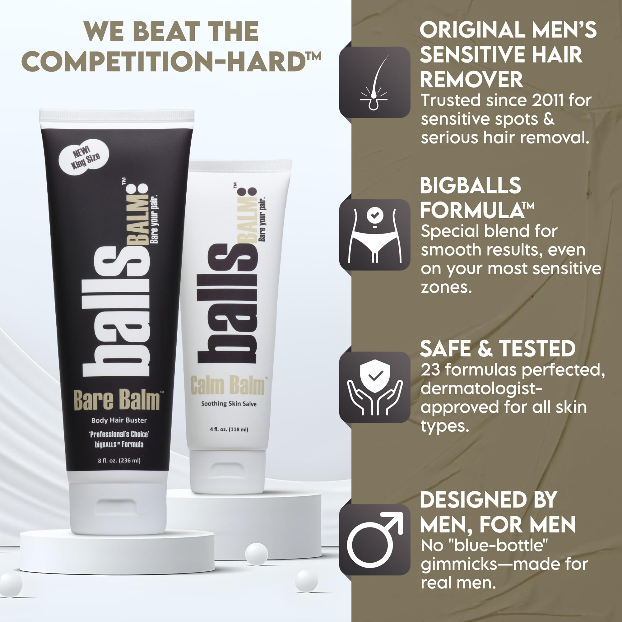 The Bare Pair Double Pro Pac King Kombo - Body Hair Management System (w/Exfoliating Glove)
