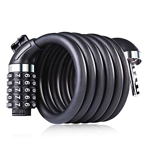 Bicycle Lock Bike Bicycle Letters Code Lock Steel Wire Security Anti Theft Bicycle Cable Lock Road Motorcycle Bicycle Accessories-.m Bike Lock (Color : 1.5m) (Color : 1.8m)