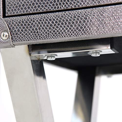 Empire Art Direct Leather Console Table, 44" x 16" x 32", Elegant Silver Faux Lizard Skin