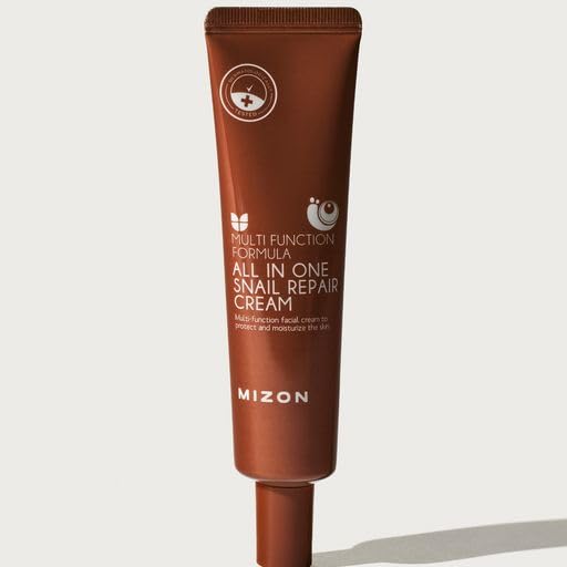 MIZON All in One Snail Repair Cream Snail Mucin with 12 Natural Extracts Korean Recovery Cream for Fine Line & Blemish Care (4.06 fl oz)