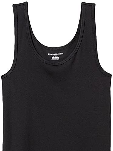 Amazon Essentials Women's Slim-Fit Tank, Pack of 2, Black/White, Small