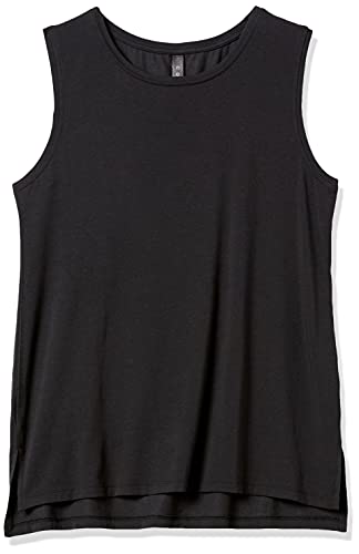 Amazon Essentials Women's Soft Cotton Standard-Fit Yoga Tank (Available in Plus Size) (Previously Core 10), Black, Medium