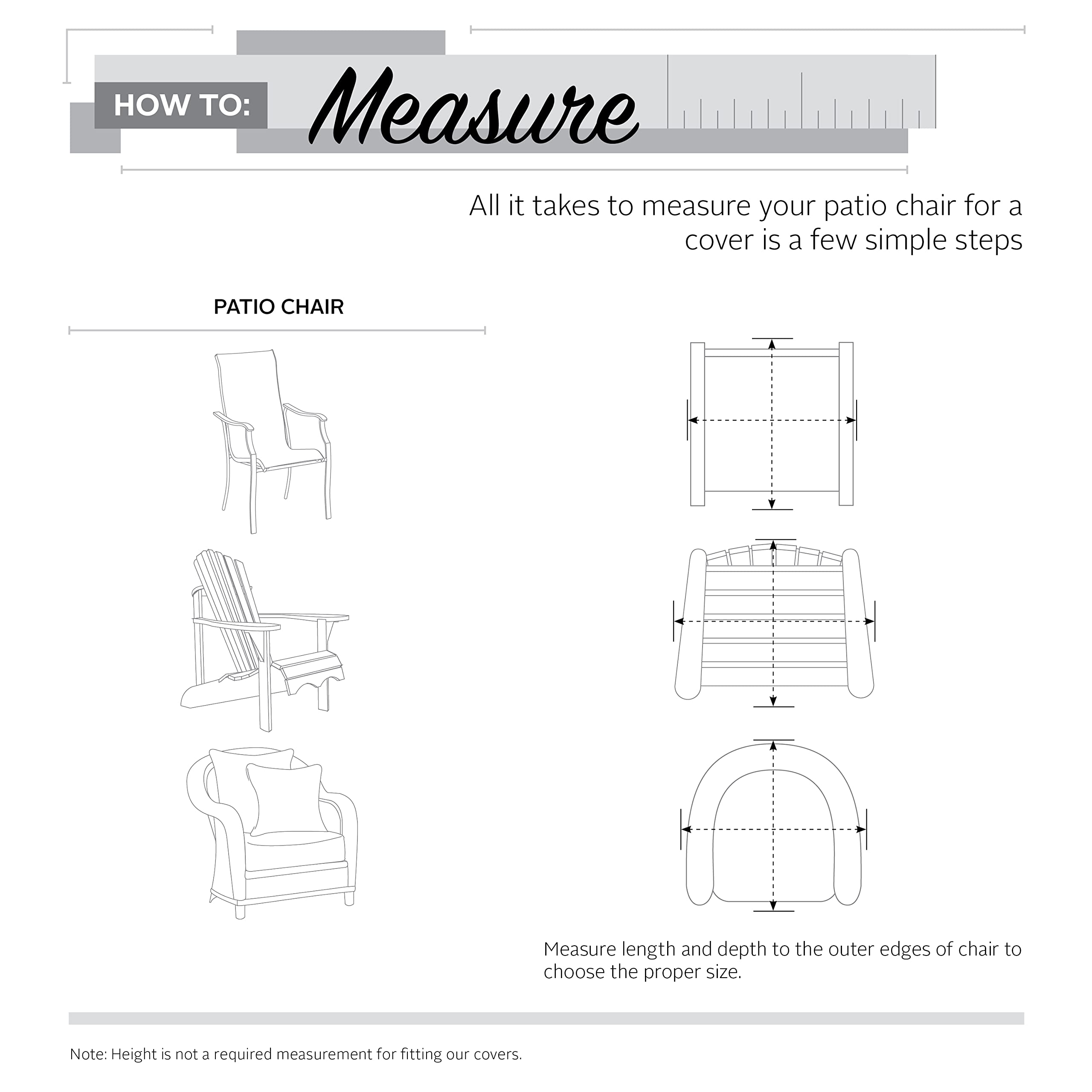 Classic Accessories Veranda Water-Resistant 38 Inch Deep Seated Patio Lounge Chair Cover, 4 Pack, Patio Furniture Covers