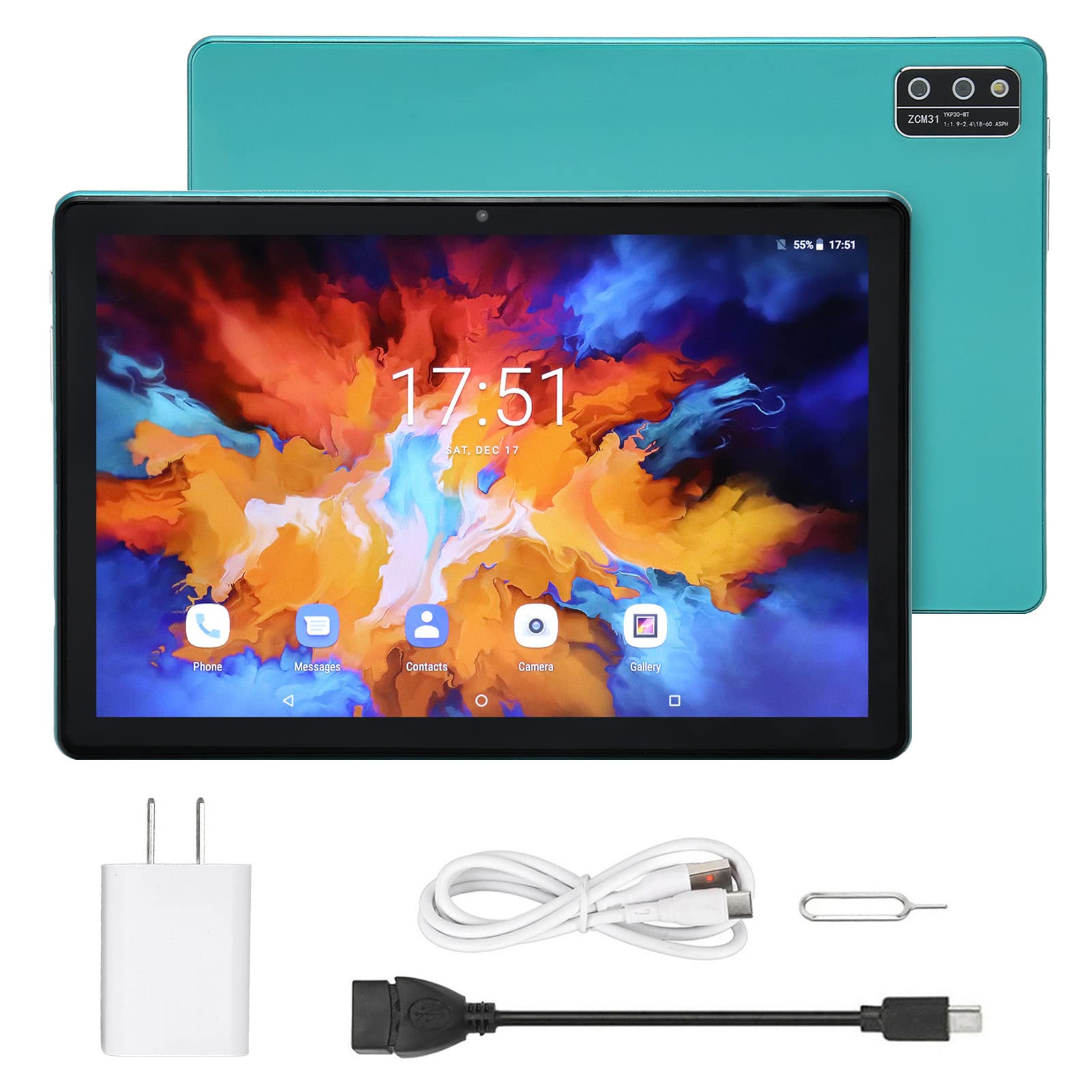 AMONIDA 10.1in Smart Phone Tablet, Support 4GLTE 100‑240V Fast Charging 8GB RAM 128GB ROM Tablet PC Dual Card Slot for Office for Studying (US Plug)