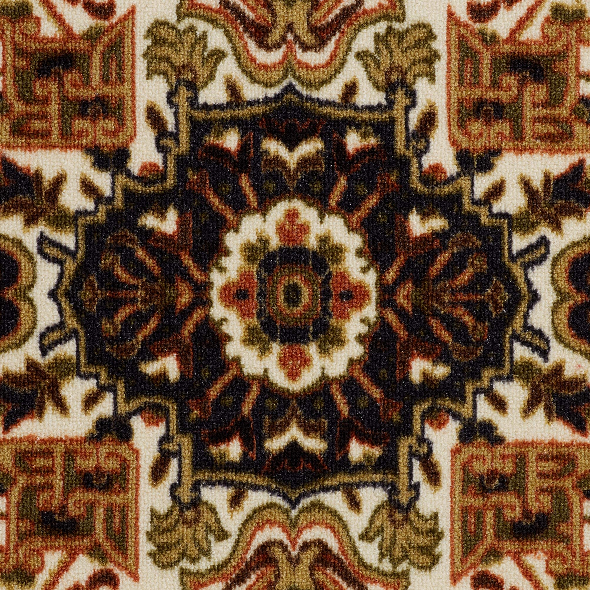 Antep Rugs Alfombras Oriental Traditional 5x7 Non-Skid (Non-Slip) Low Profile Pile Rubber Backing Indoor Area Rugs (Black, 5' x 7' Oval)