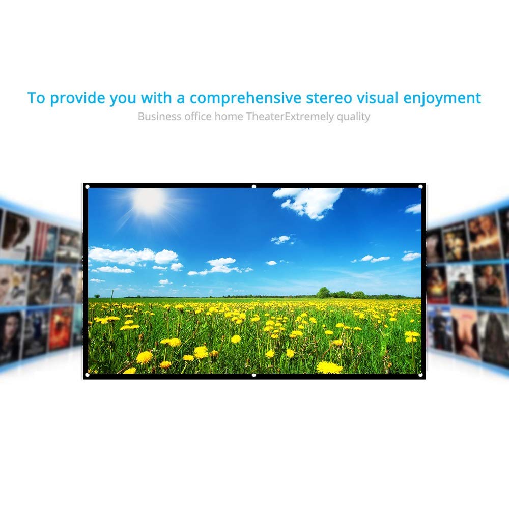 APAINI 120'' Foldable Projector Screen 16:9 Video Projection Screen Wall Mounted Projector Screen for Outdoor House Theater