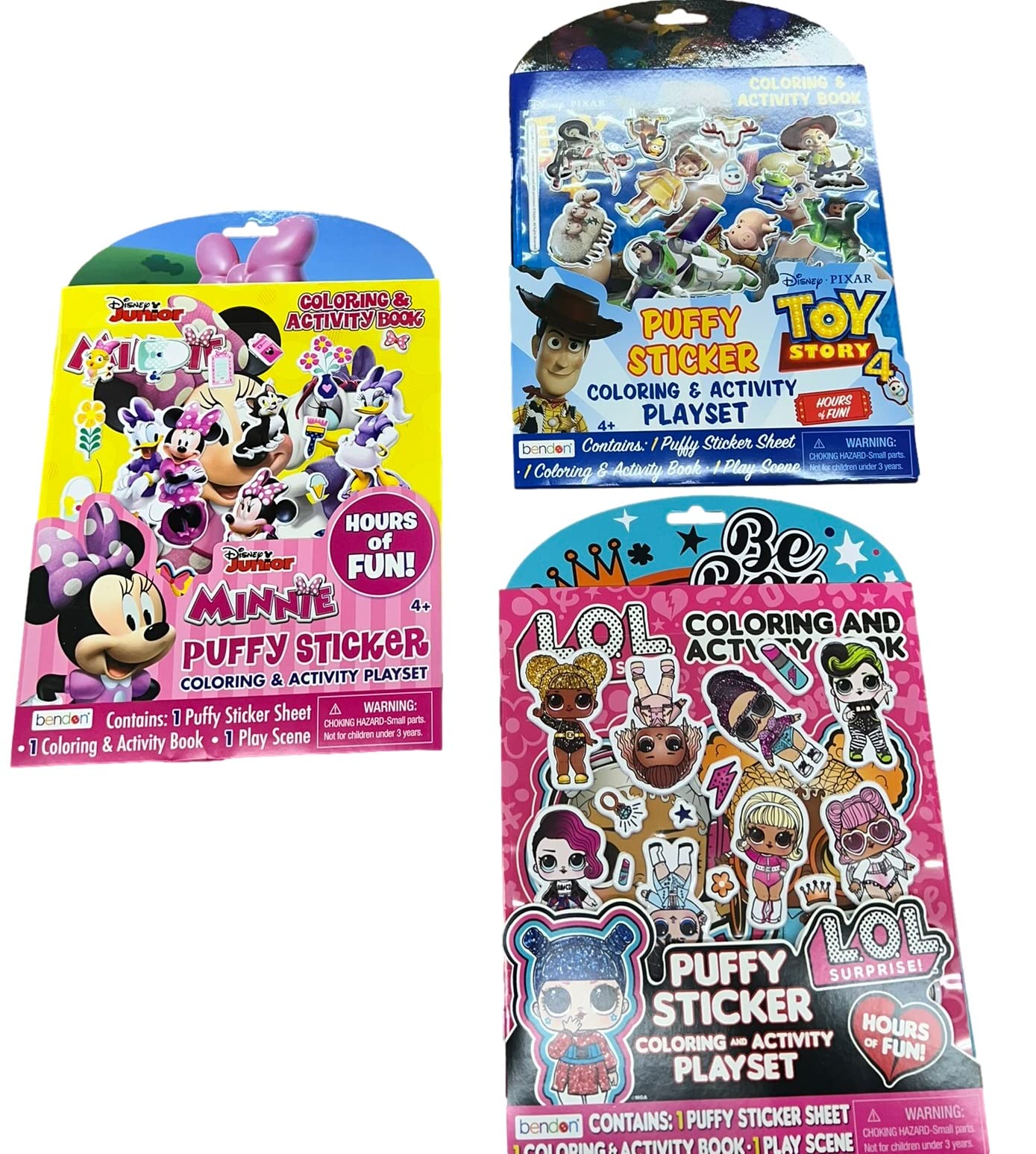 Assorted Licensed Puffy Sticker Coloring and Activity Play Set