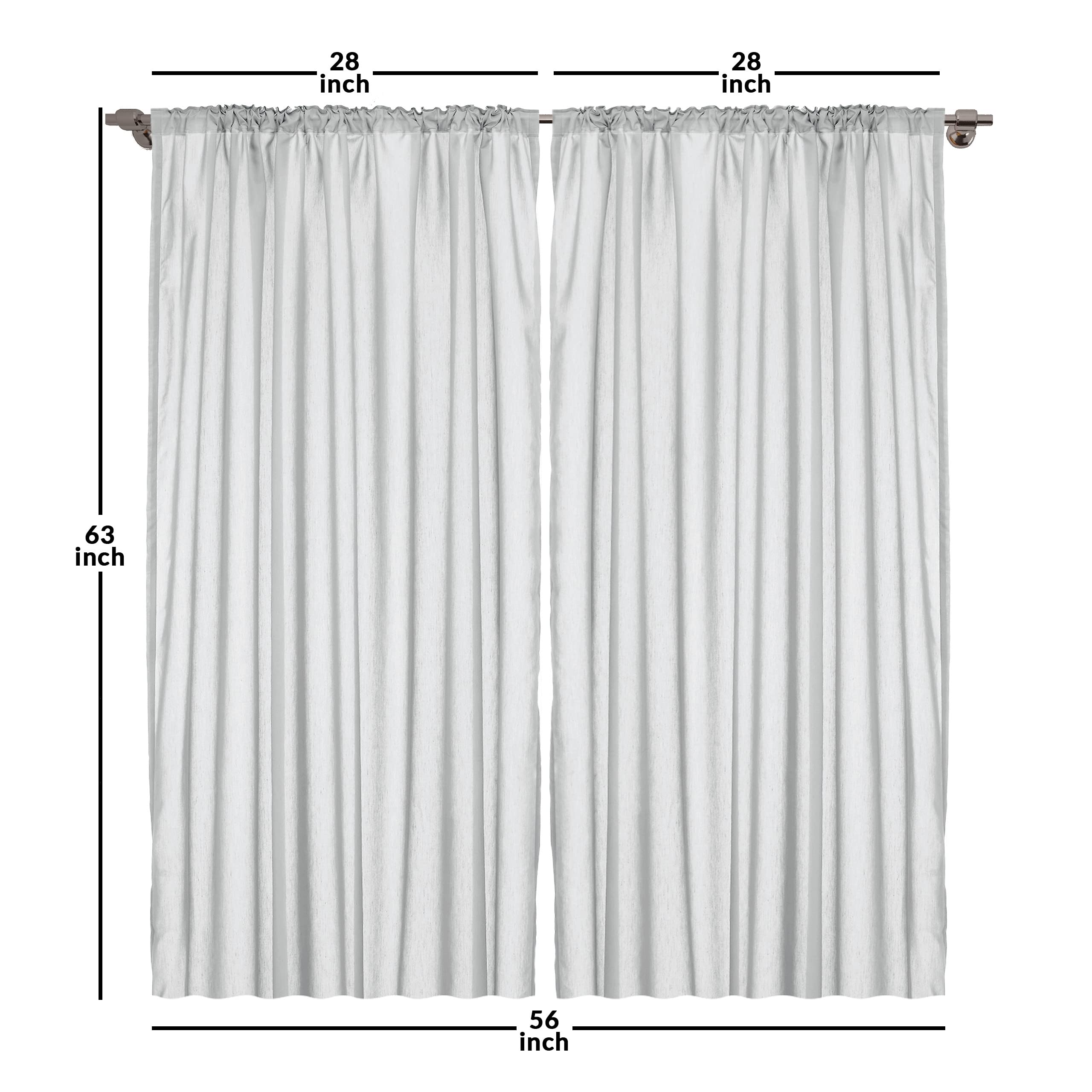 Ambesonne Grey and Yellow Window Curtains, Bohem Style Paisley Print Flowers Dots Art Image, Lightweight Decor 2-Panel Set with Rod Pocket, Pair of - 28" x 63", Grey White
