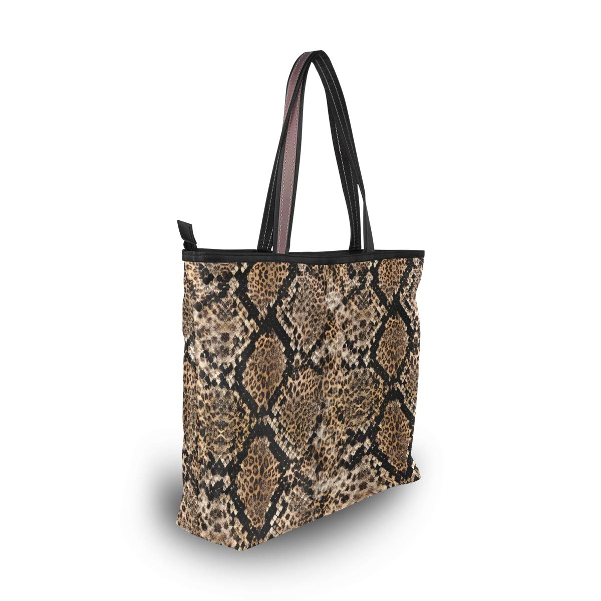 Animal Snake Skin Print Handbags and Purse for Women Tote Bag Large Capacity Top Handle Shopper Shoulder Bag