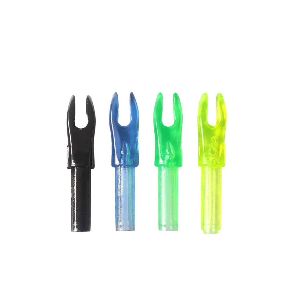 AMEYXGS 50 Pack Archery Arrow Nocks Plastic Arrow Nocks Tails for ID 4.2mm Arrow Shaft Carbon Arrow End Accessories (Yellow)