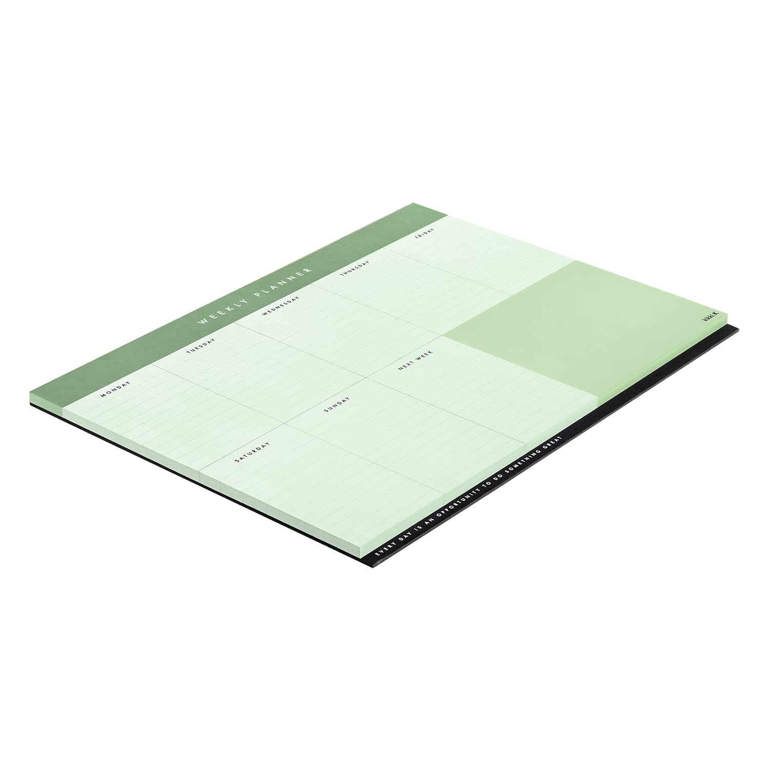 A4 Lined Weekly Planning Pad - Thyme: Essentials. Dated Monday to Sunday Weekly Tear - Off Pages. Blank Section for Notes. Backing Board for Extra Support by kikki.K