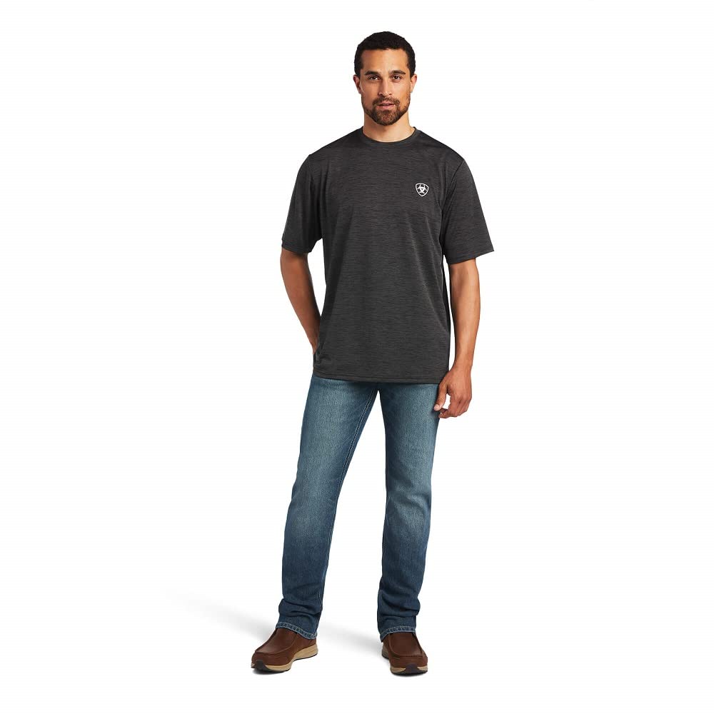 Ariat Men's Charger Vertical Flag Tee (X-Large, Echo Gray)