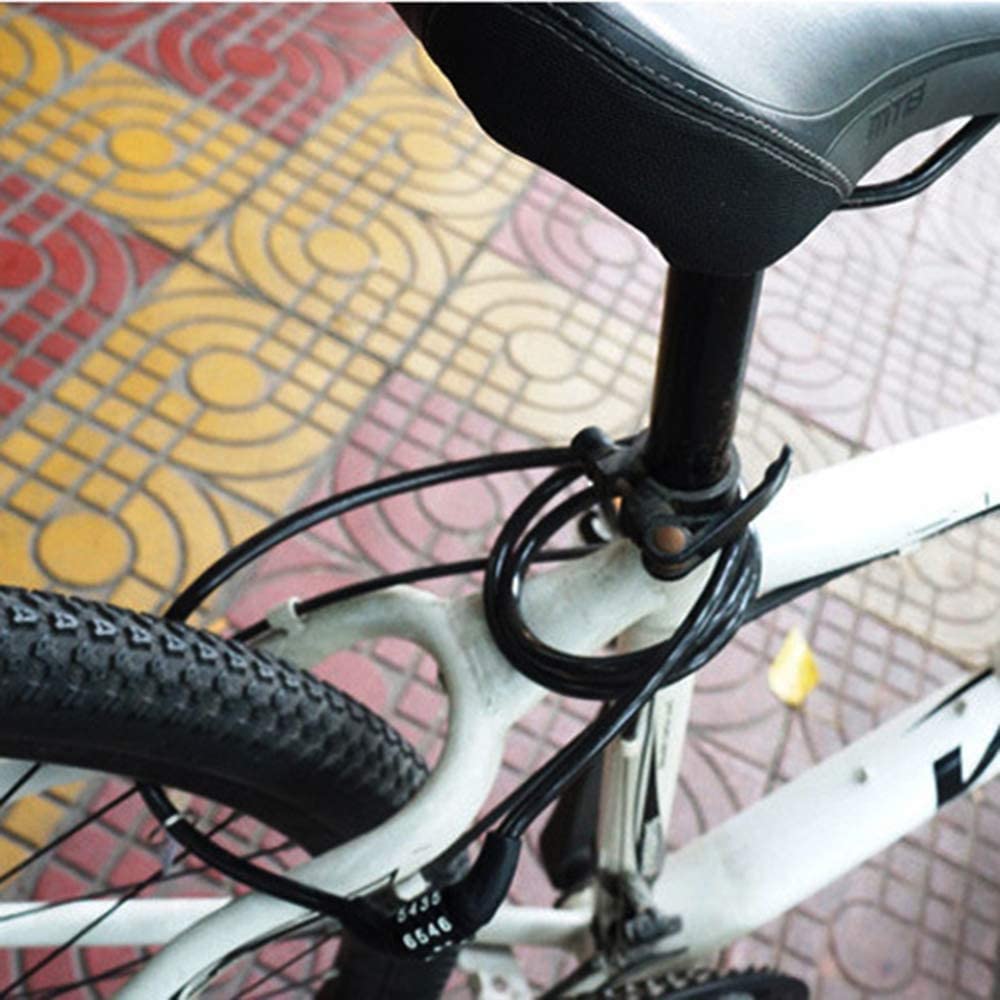 Bicycle Locks Heavy Duty Anti Theft Bike Lock Bike Lock 4 Digit Code Combination Bicycle Security Lock Bike Cable Basic Coiling Resettable Combination Cable Bike Lock, for Bicycle Outdoors