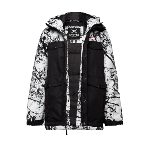 Arctix Kids' Slalom Insulated Winter Jacket, Cracked Marble White, X-Large Husky