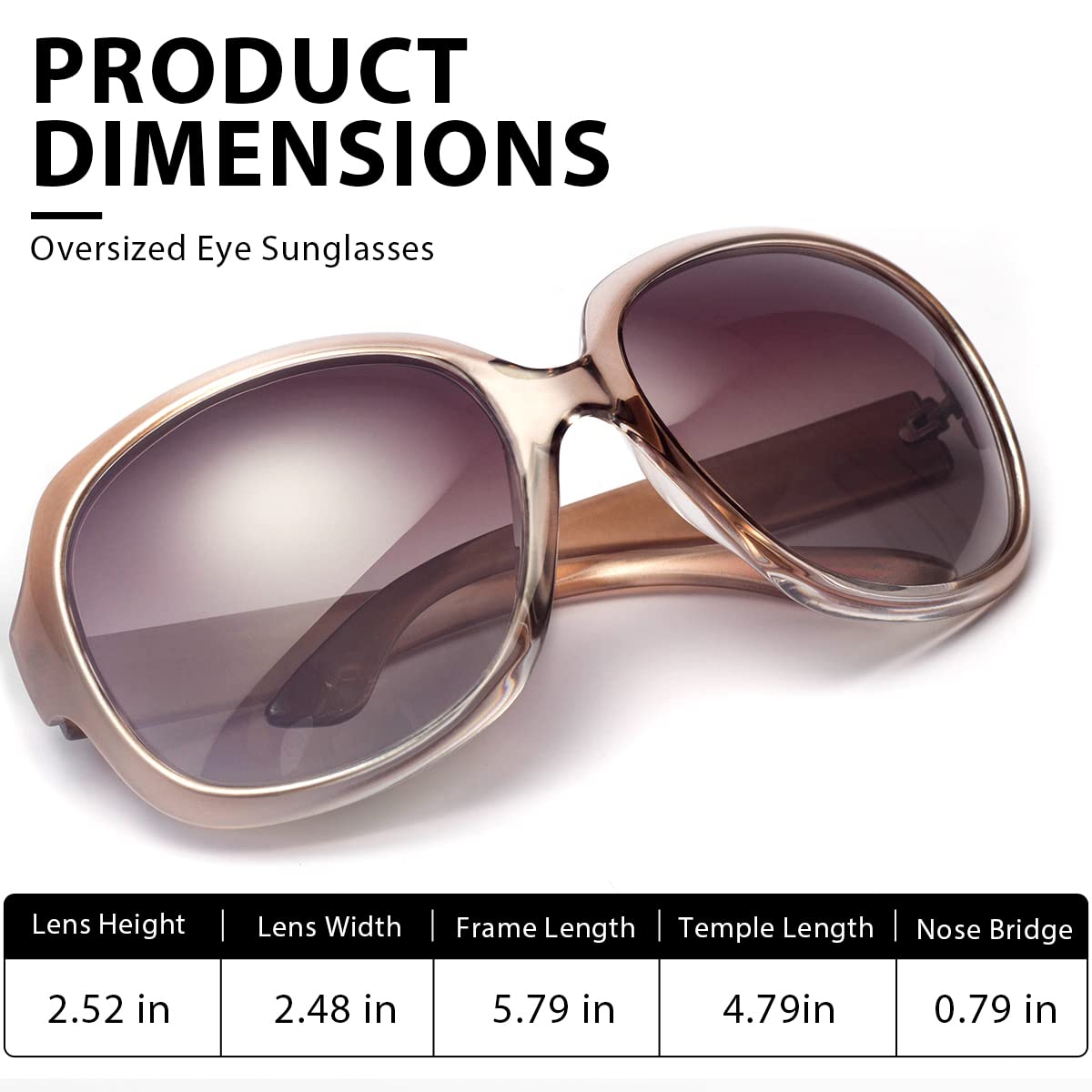AkoaDa Polarized Sunglasses for Women, UV400 Lens Sunglasses for Female Fashionwear Pop Polarized Sun Eye Glass(Champagne)
