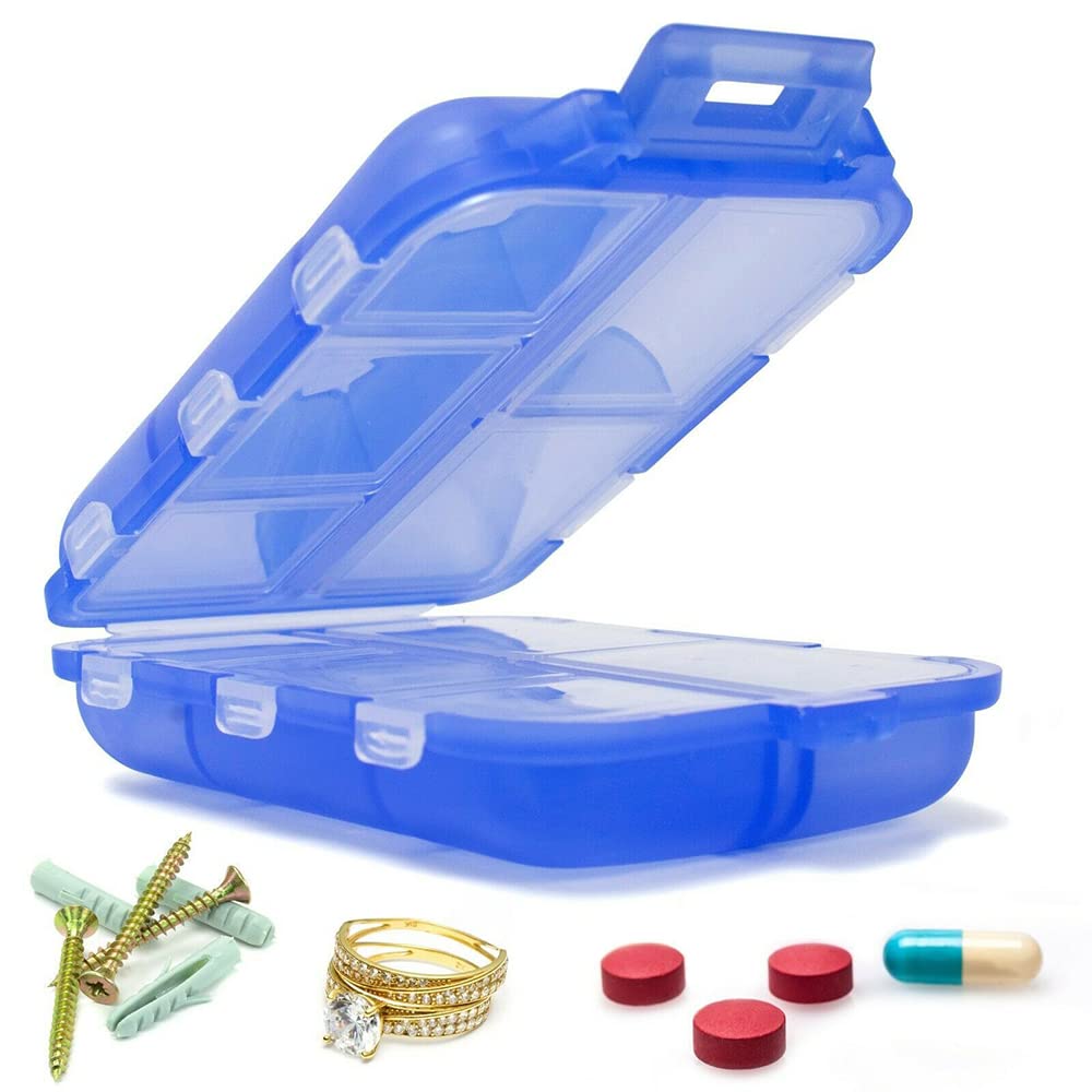 Alkyne Homezo Pill Case, Homezo 10 Grids Pill Case, Premium 10-Compartment Pill Organizer with Lock Button - Perfect for Daily Use and Travel (C-3)