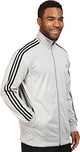 adidas Men's Essential Tricot Jacket, Medium Grey/Black Heather, X-Large