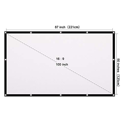 APAINI 60/72/84/100/120/150 inch Portable Projector Screen 16:9 Projection Screen Foldable Thick Durable for Outdoor Home Theater (Size : 72 inch)